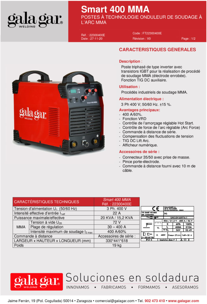 GALAGAR Smart 400 MMA – Msei